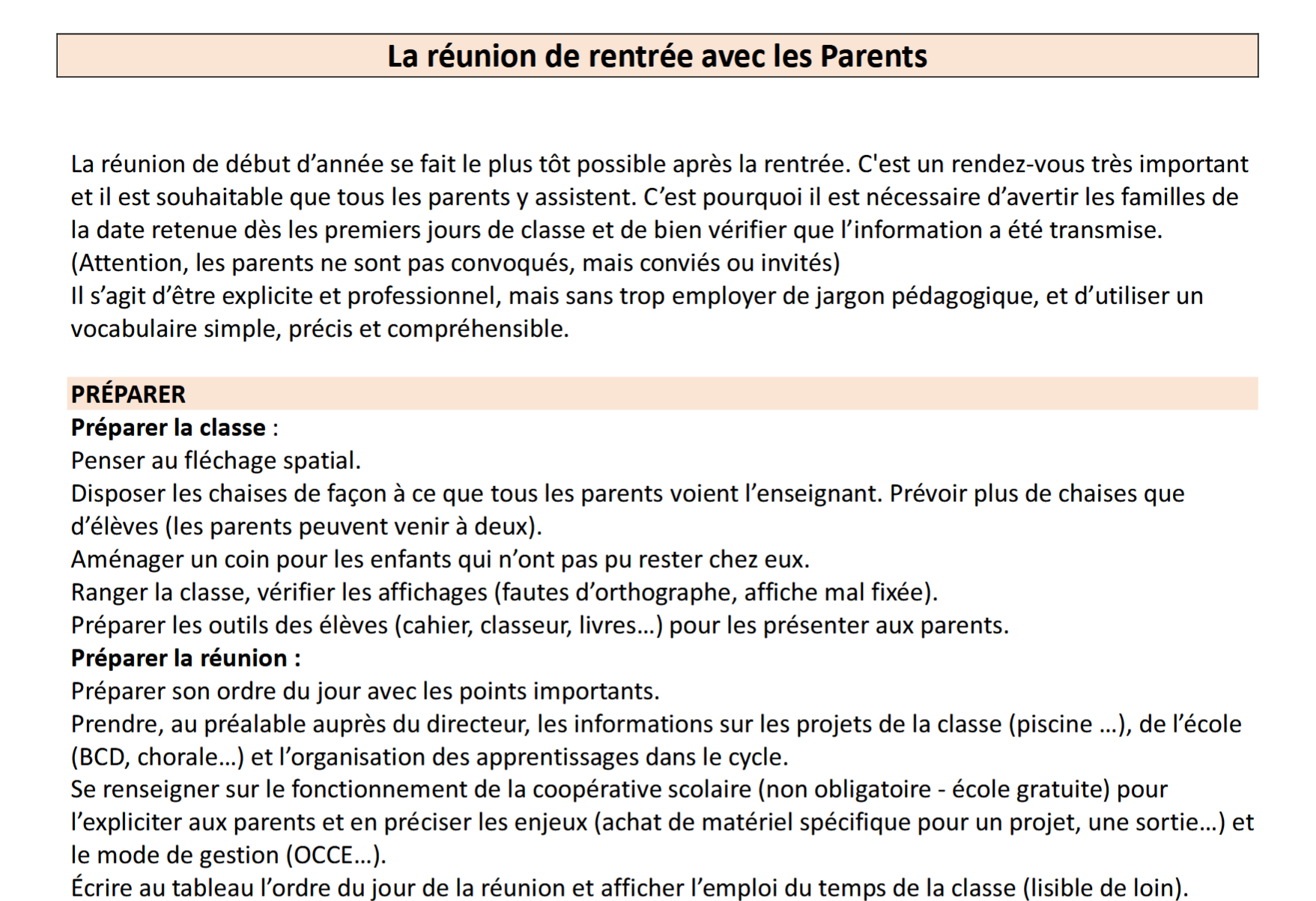 Comment réussir sa première réunion de rentrée avec les parents ...